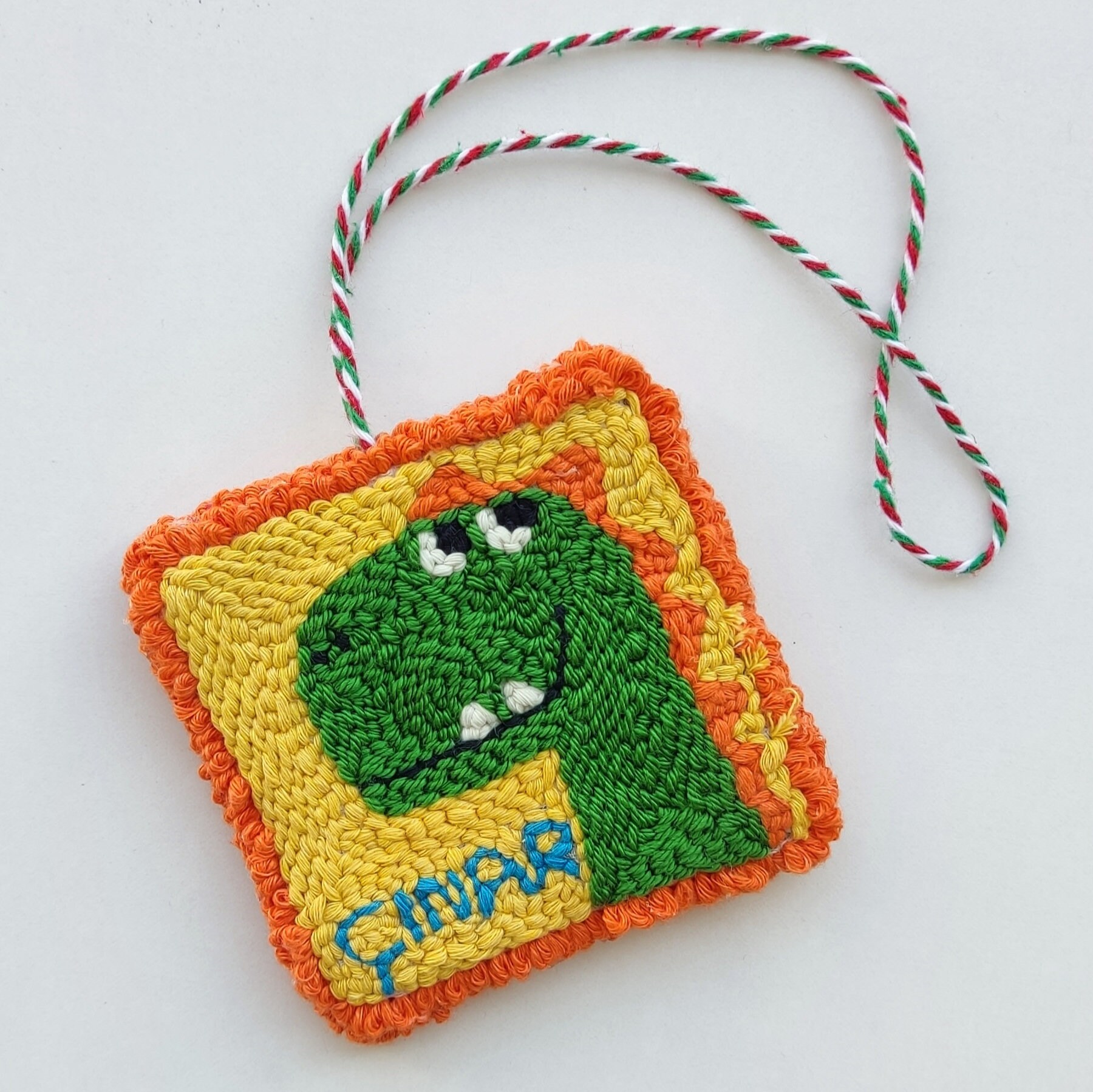 Personalized Punch Needle Name Tag Double-sided Bag Ornament - Etsy