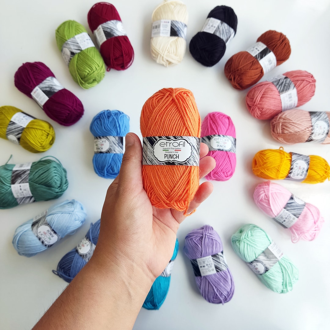 Etrofil Micro Acrylic Yarn Set: Punch Needle & Amigurumi Thread - Etsy