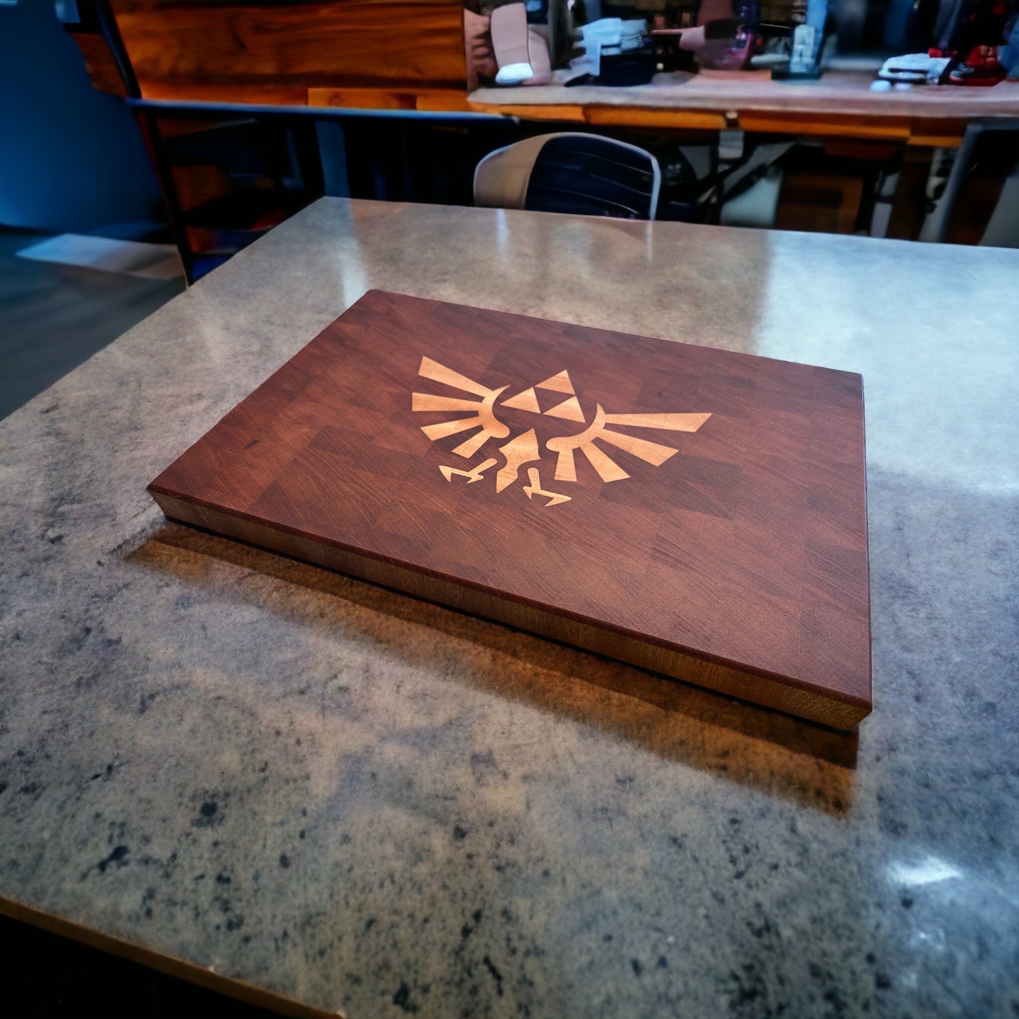 Zelda Tri-force End Grain Charcuterie Board 17.5” X 12.5” - Sapele ...