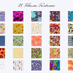 25 Flower Digital Paper Textures | Digital Paper Kit Flower Backgrounds ...