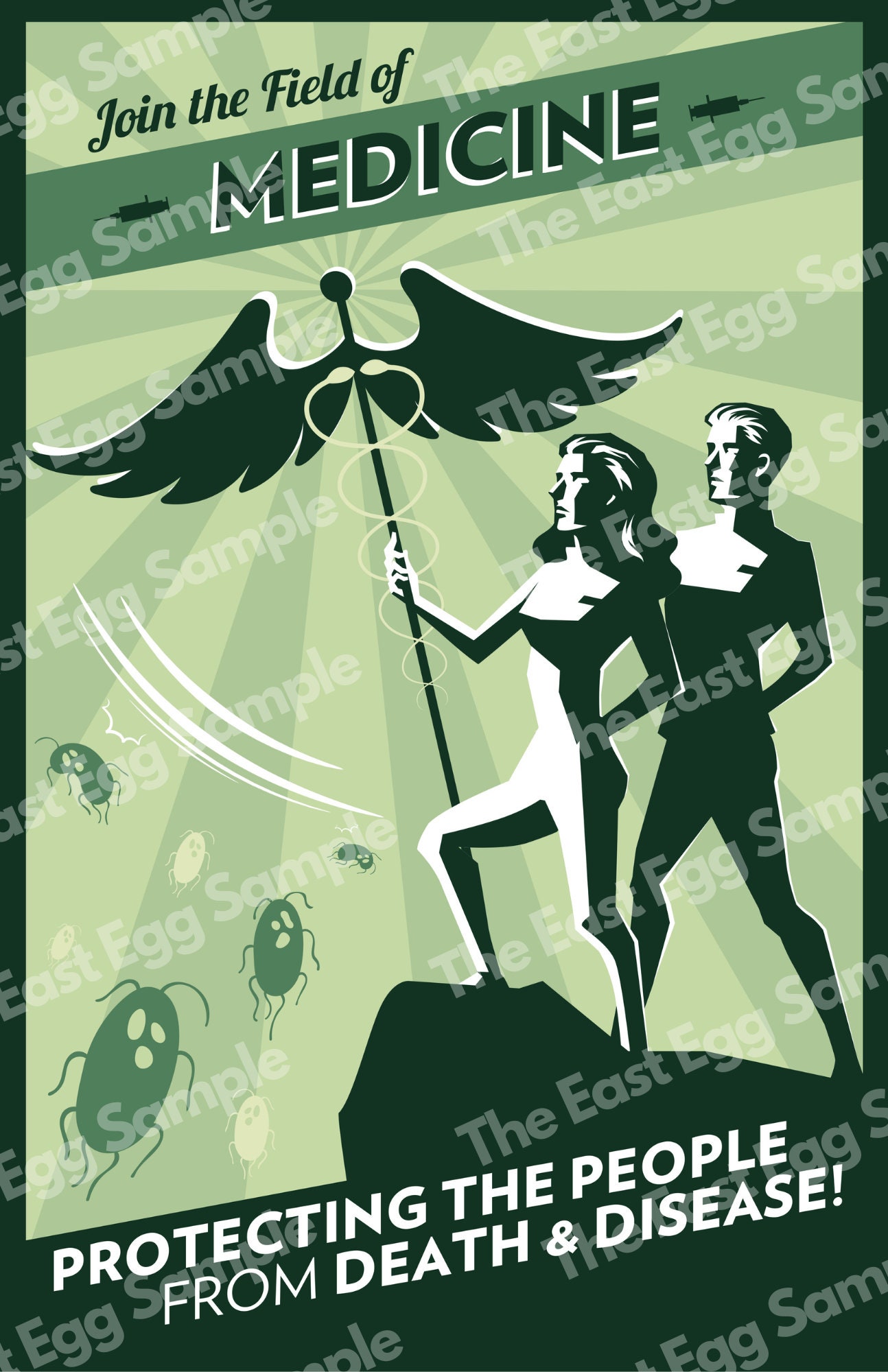 11x17 Retro Futuristic Medicine Poster Printable - Vector Graphics ...