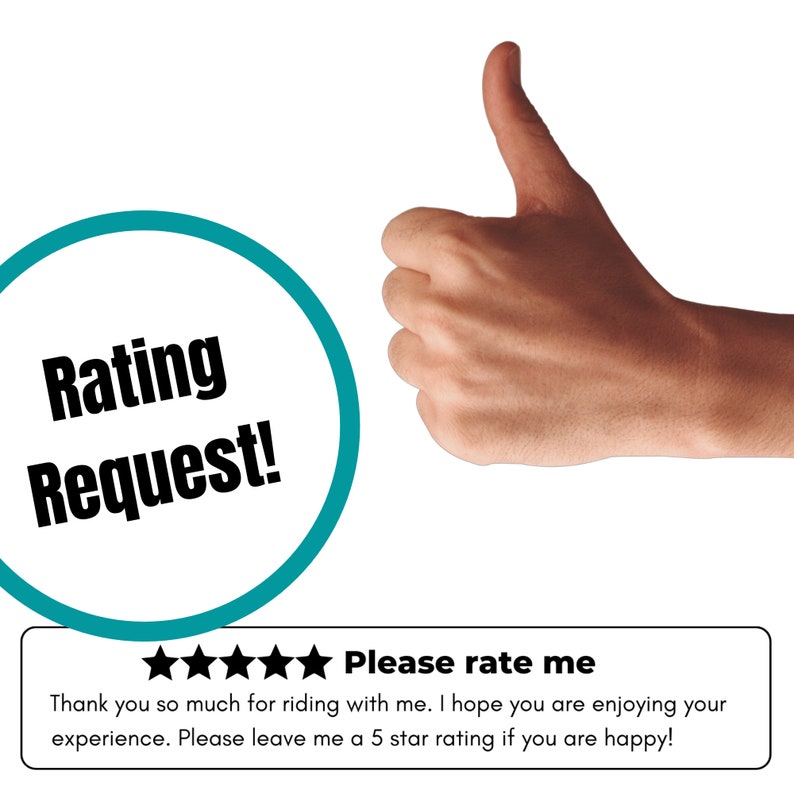 Uber Lyft Taxi Rideshare Sign Printable | Editable Sign | Uber Tip Sign ...