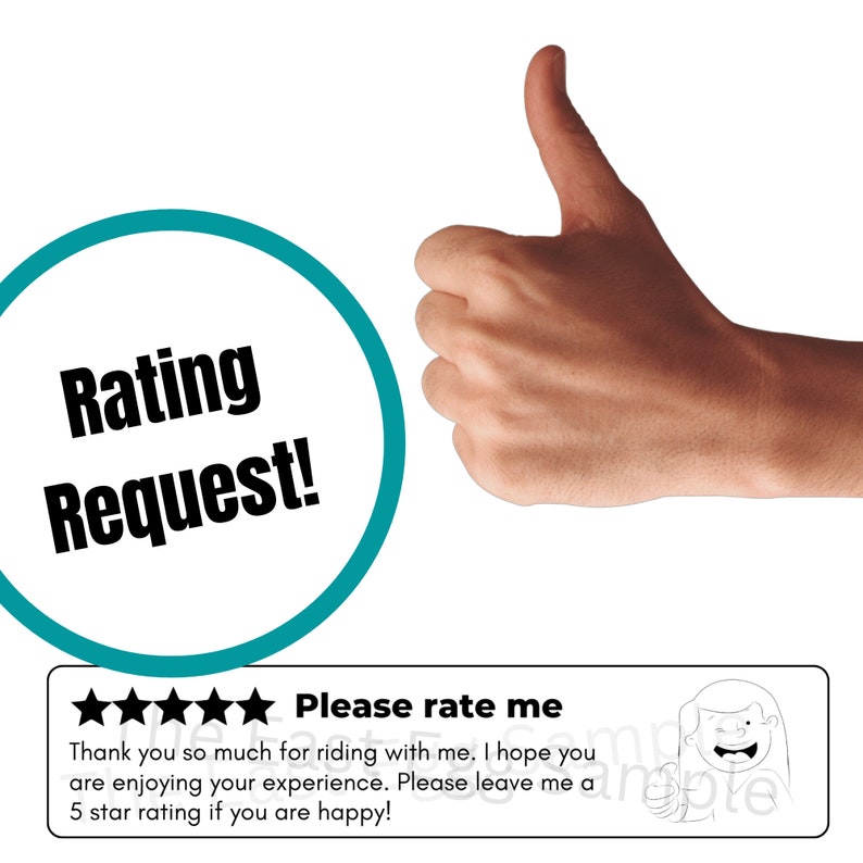 Uber Lyft Taxi Rideshare Sign Printable | Editable Sign | Uber Tip Sign ...