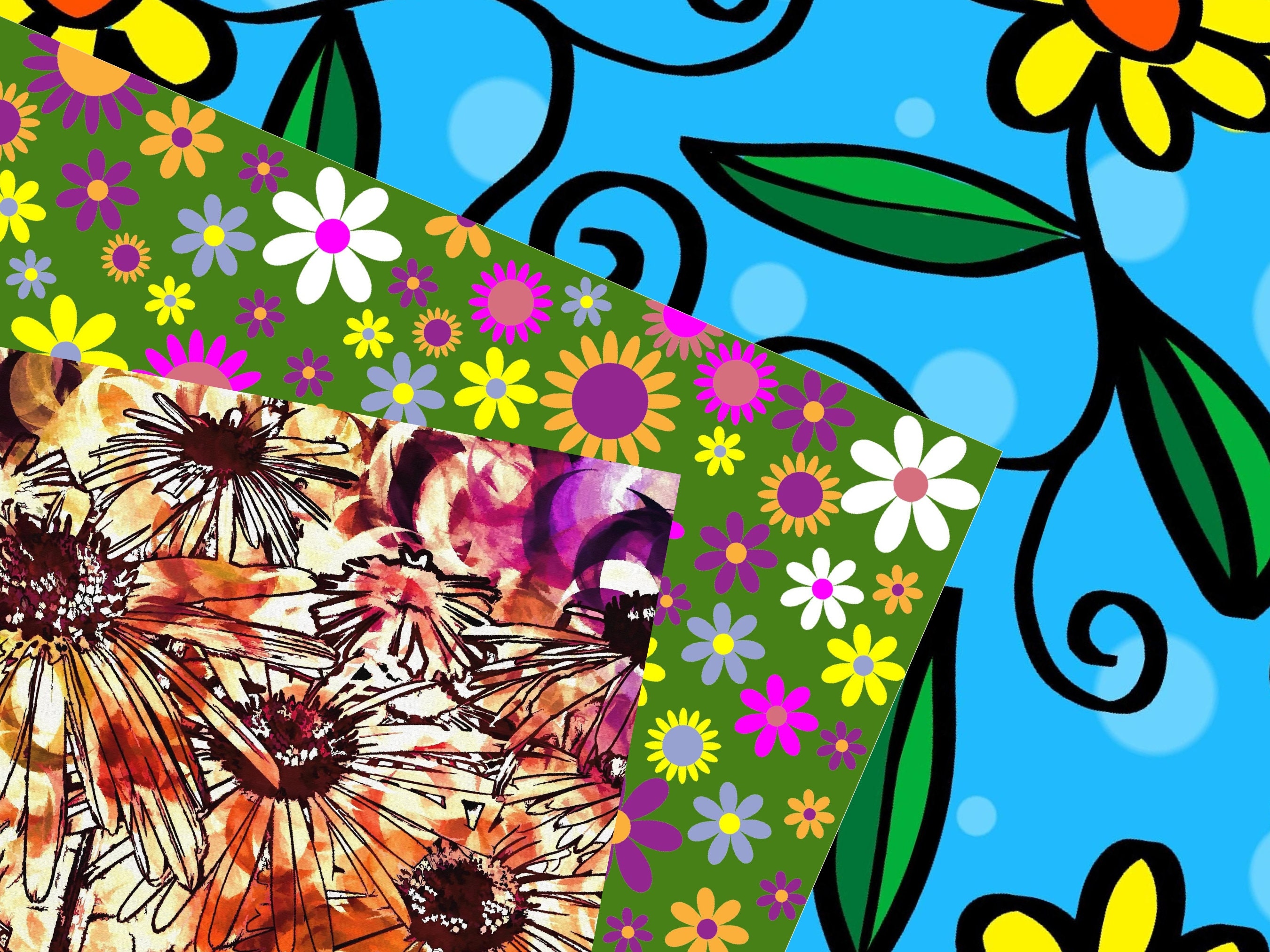 25 Flower Digital Paper Textures | Digital Paper Kit Flower Backgrounds ...