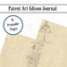 Patent Art Edison Printable Note Pages Diary Journal Page - Etsy