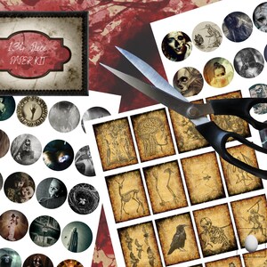 134 Pcs Macabre Ephemera Printable Pack Junk Journal Kit Vintage ...