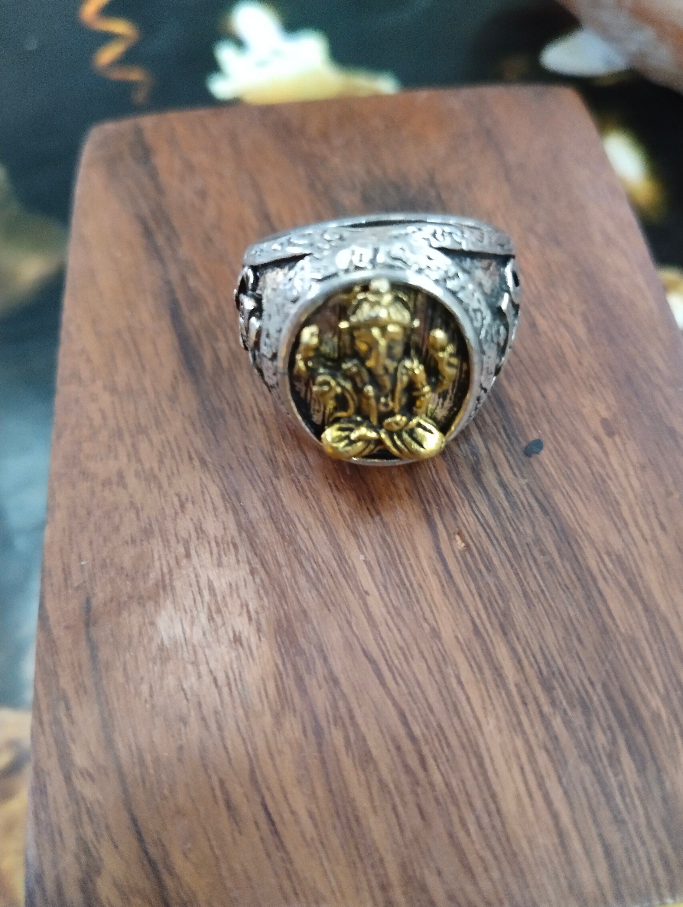 Aghori Made Enemy Destroyer Ganesha Ring Dhan Vasrsha Ring / White ...