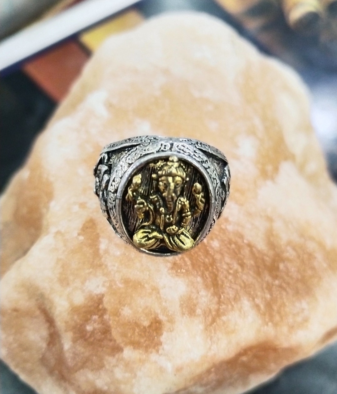 Aghori Made Enemy Destroyer Ganesha Ring Dhan Vasrsha Ring / White ...