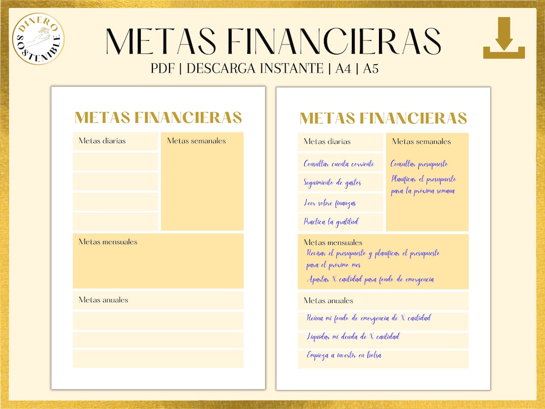 Financial Goals Printable, Financial Goals Planner, Financial Goals ...