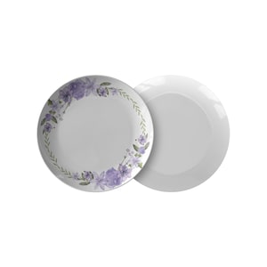 Purple Floral Plates, Lavender Plates, Plastic Floral Dinnerware ...