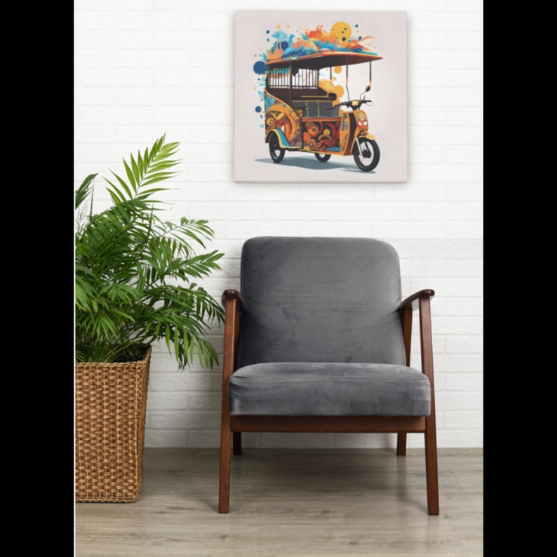 Rickshaw Digital Art Print Printable Desi Canvas Art, Retro ...