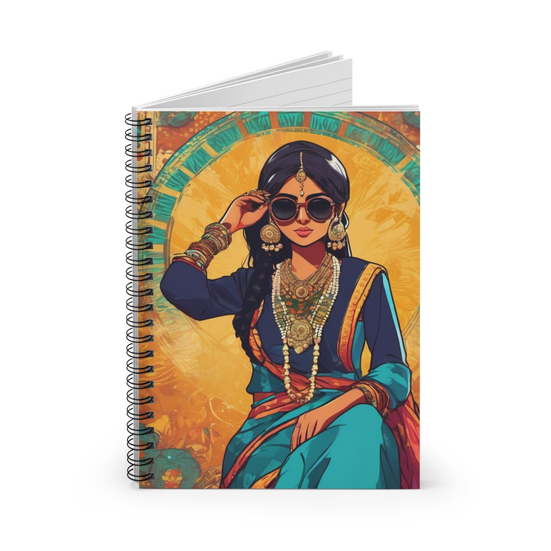 Rani Desi Notebook Desi Novelty Journal, Indian Woman Spiral, India ...