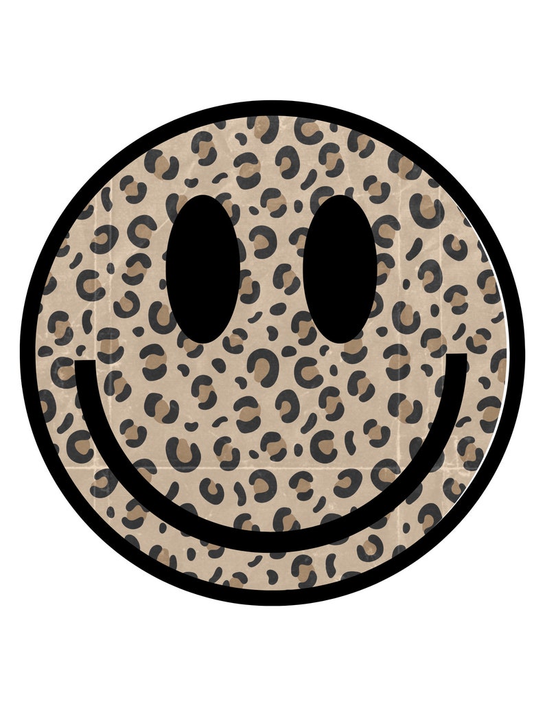 Cheetah Smiley Face PNG - Etsy