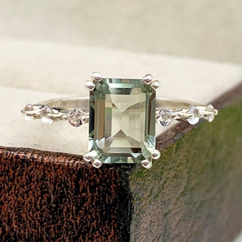 Prasiolite Ring - Etsy