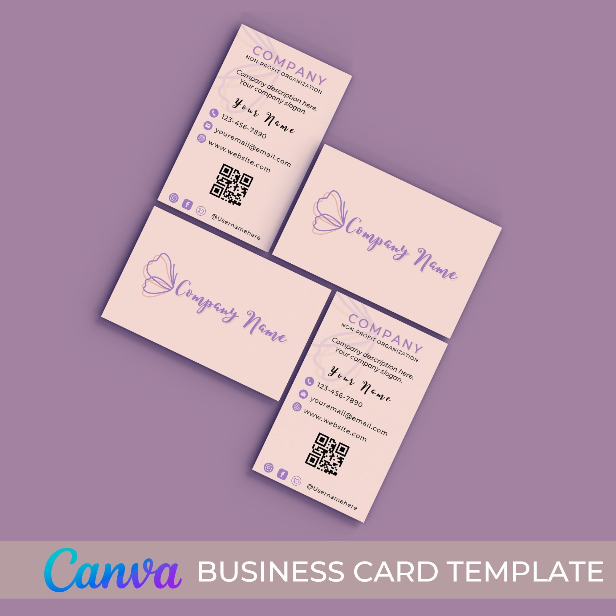 Business Card Canva Editable Template, Instant Download, Canva Business ...