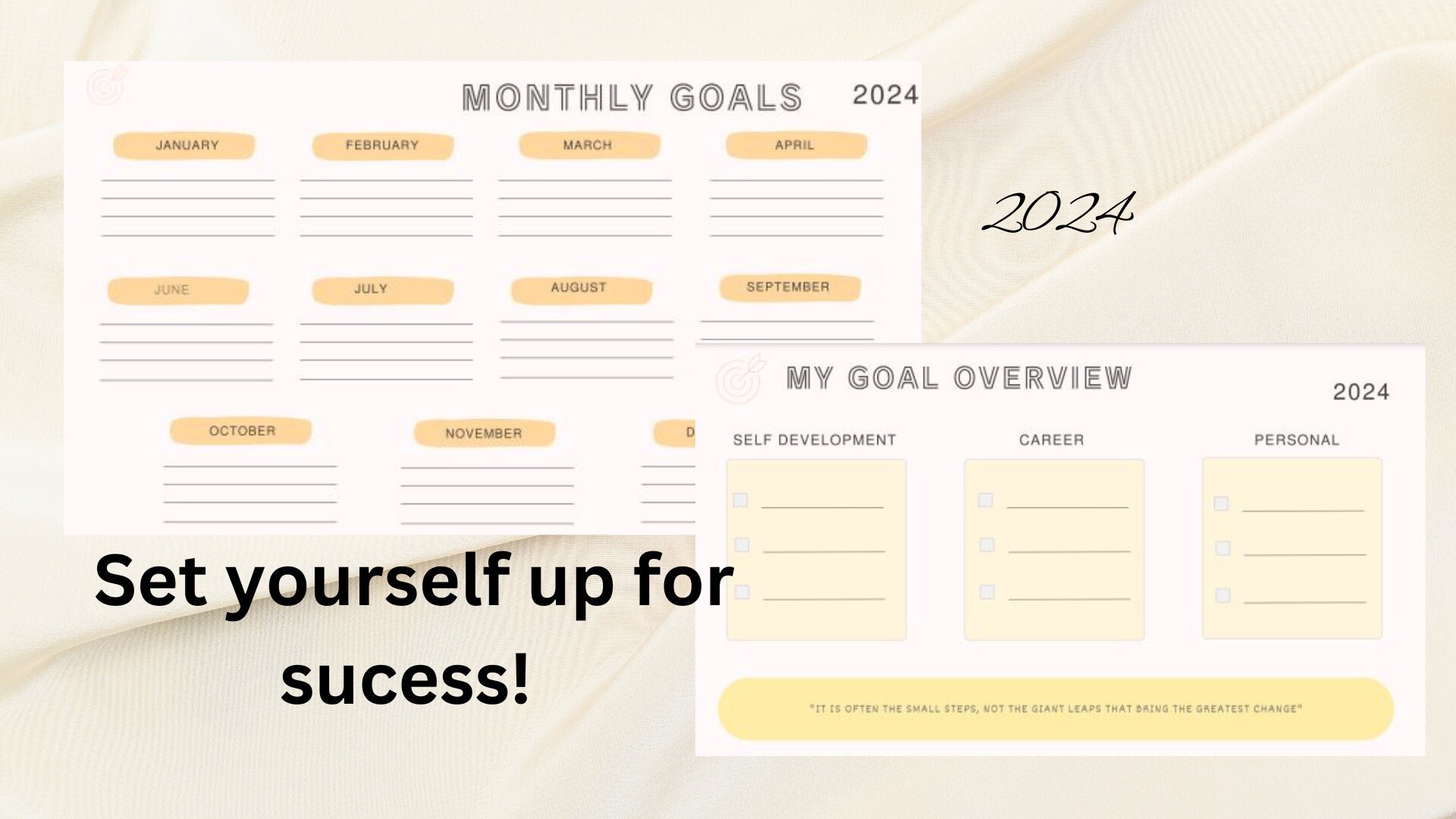 Goal Planner BUNDLE, 2024 Goals Tracker, SMART Goal Setting Kit ...