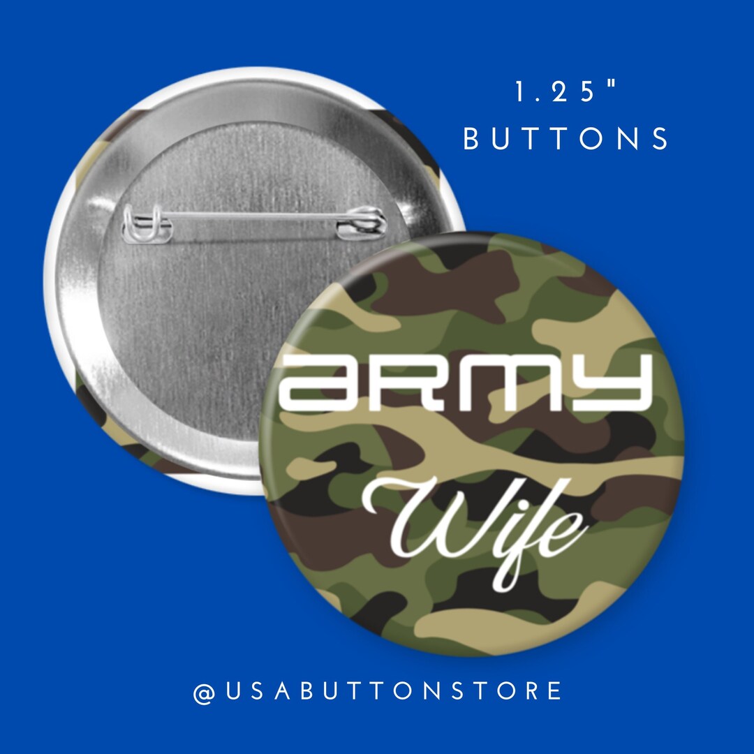 Army Button Wife 2.25 Button - Etsy