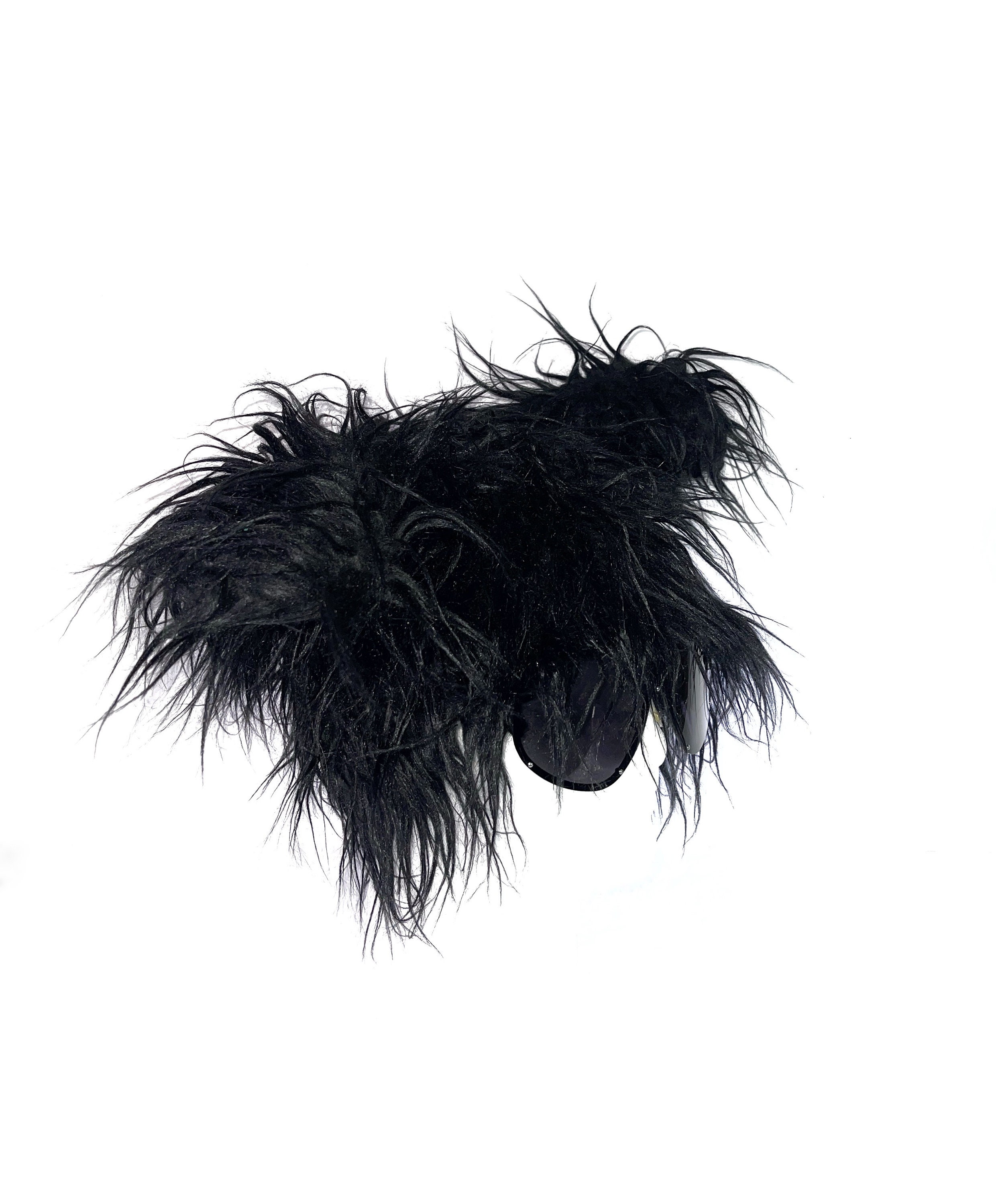 Black Fuzz Fur Hat - Etsy