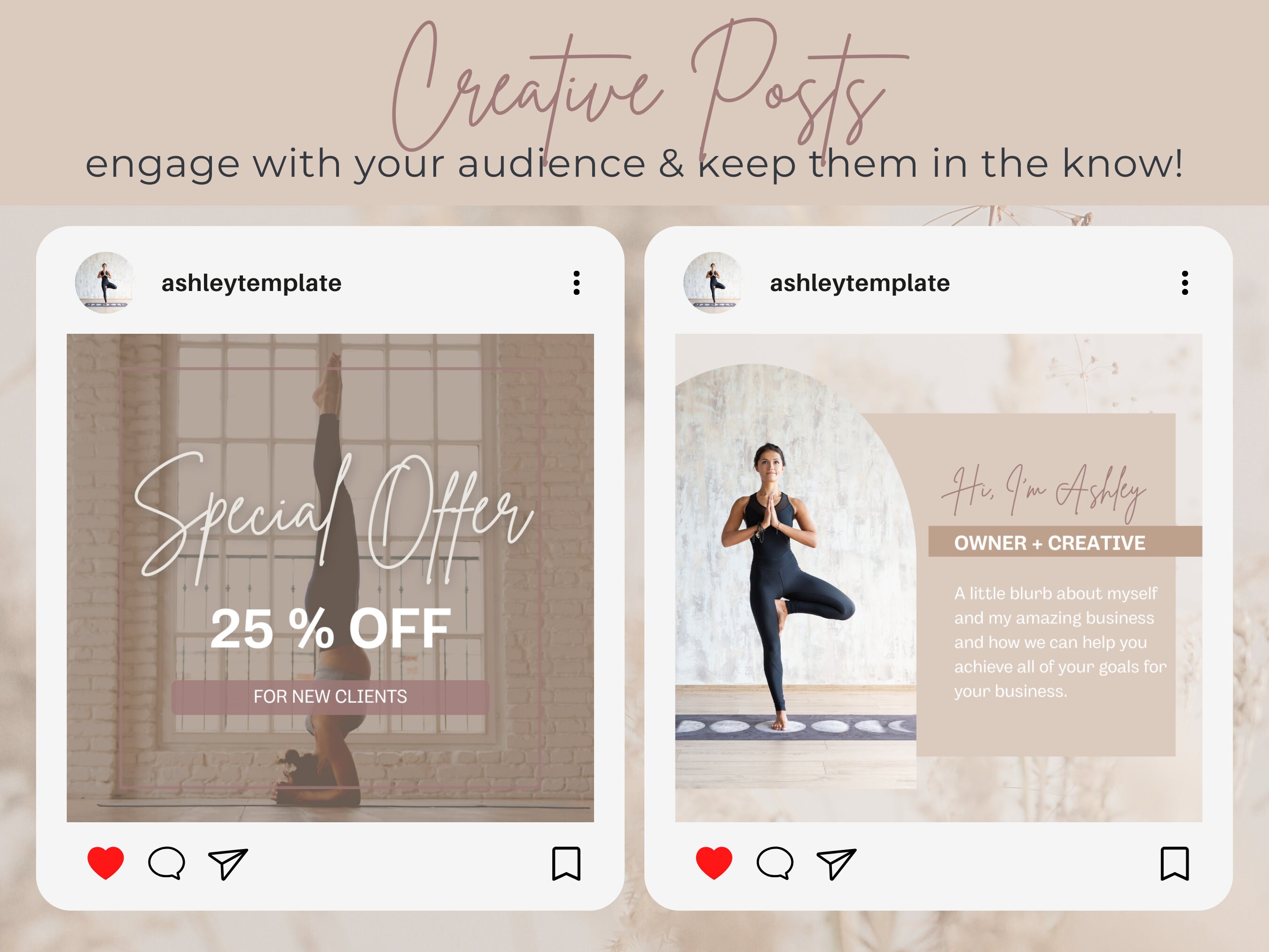 Instagram Post Templates | Canva Social Media Template | Boho Template ...