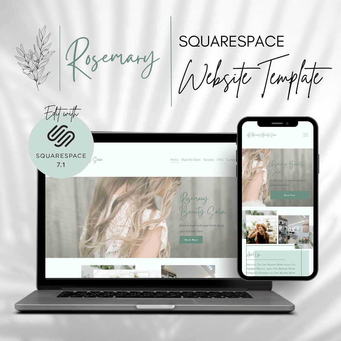 Squarespace Website Template Squarespace 7.1 Modern Boho Template for ...