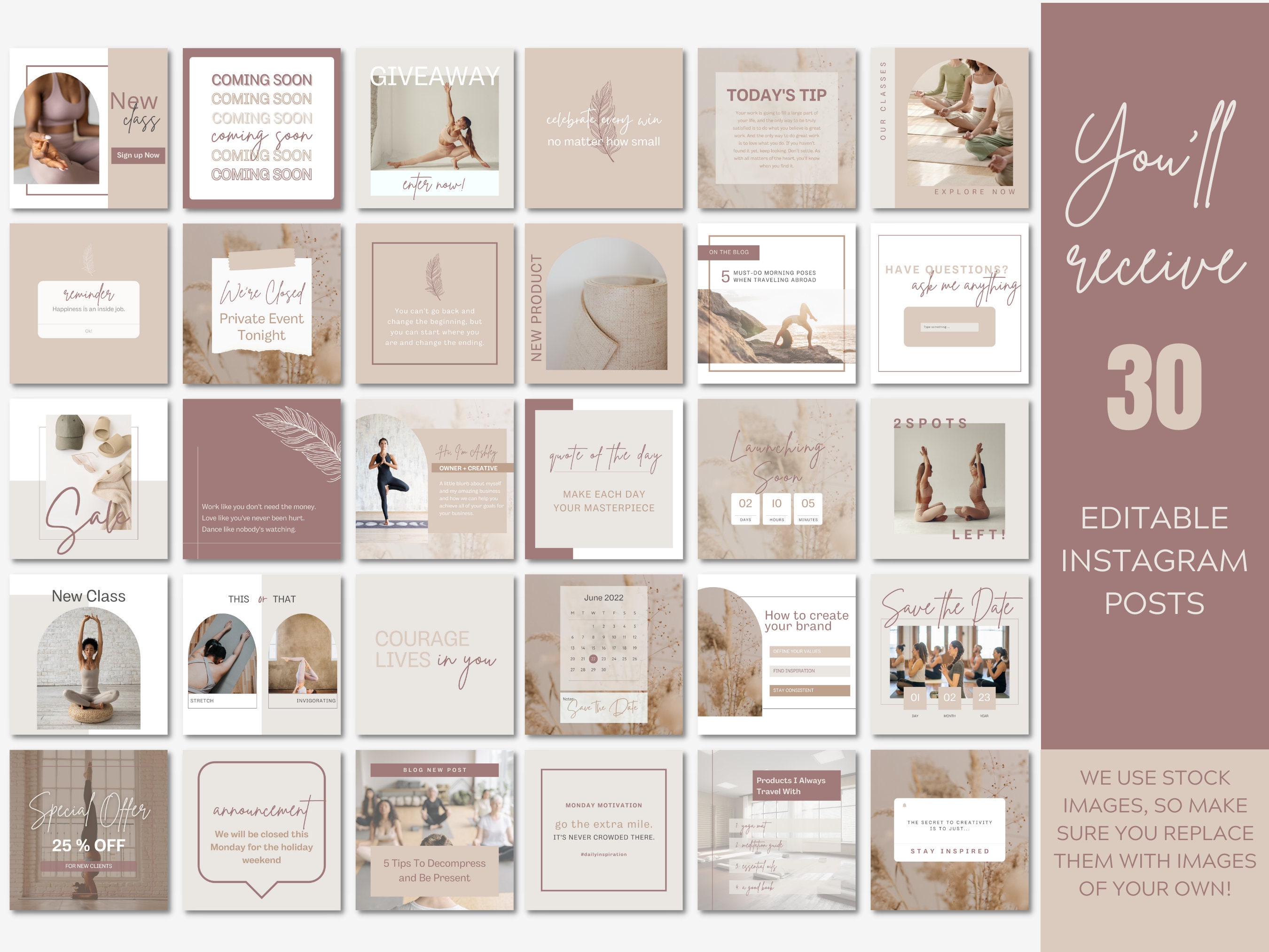 Instagram Post Templates | Canva Social Media Template | Boho Template ...