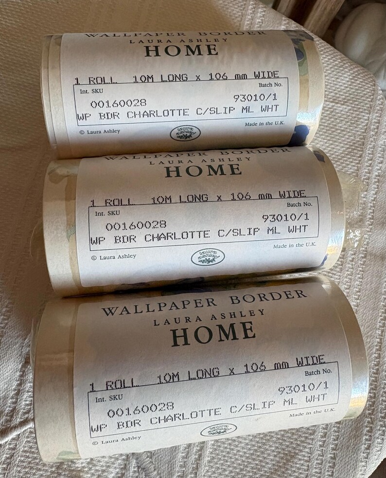 Vintage Laura Ashley Wallpaper Border Set – Charlotte Cowslip Floral ...