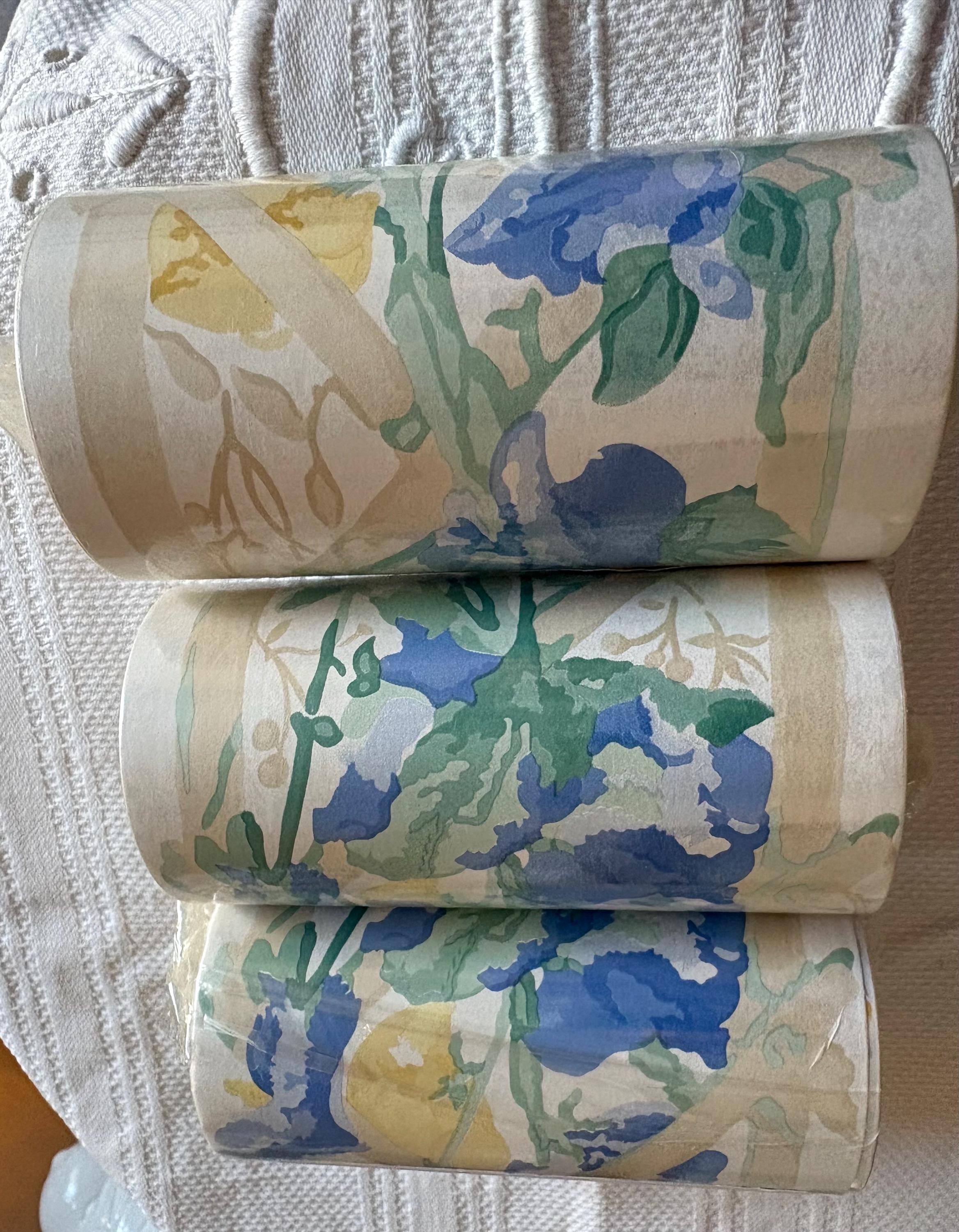 Vintage Laura Ashley Wallpaper Border Set – Charlotte Cowslip Floral ...