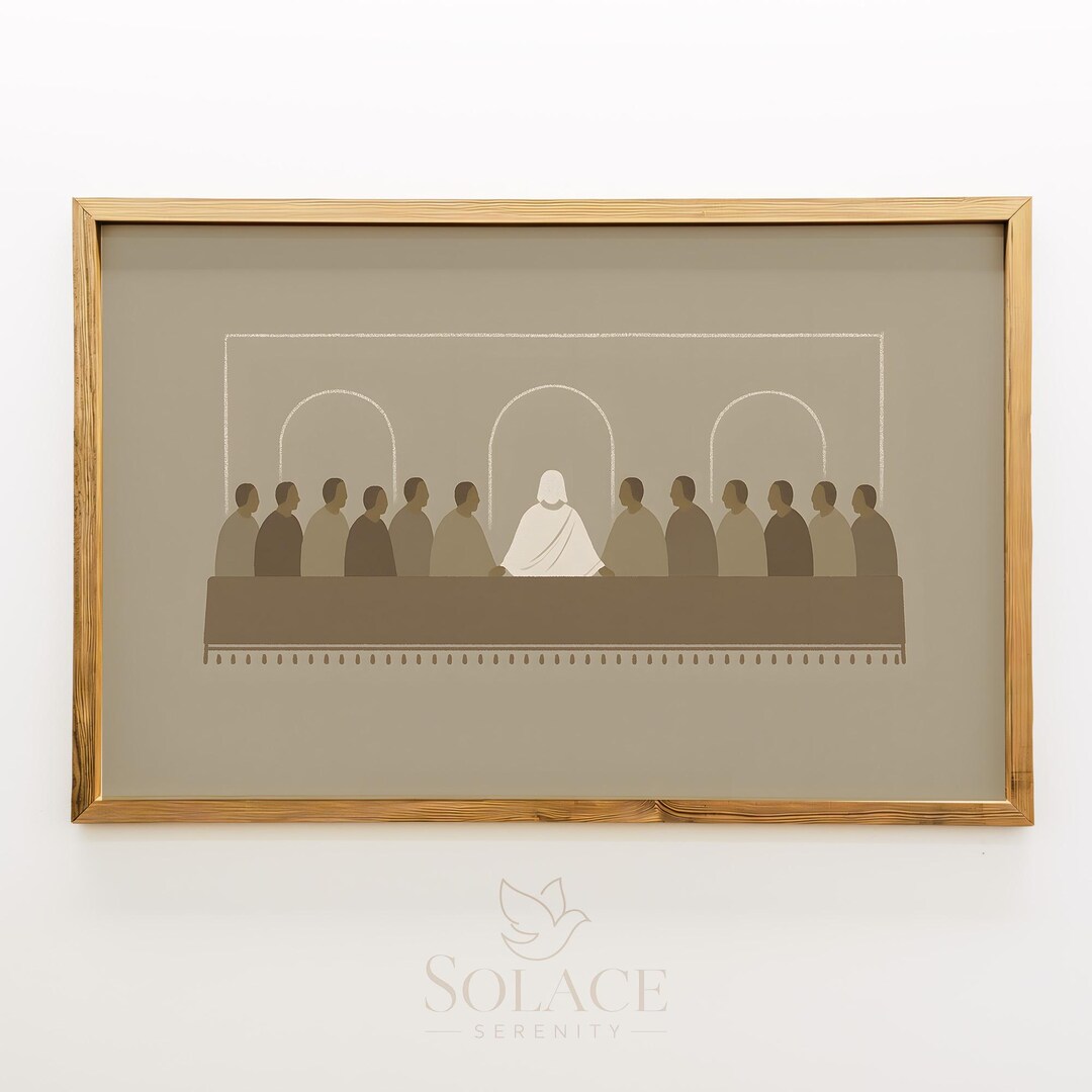 Jesus Last Supper Digital Download, Modern Bible Verse Passover Meal ...