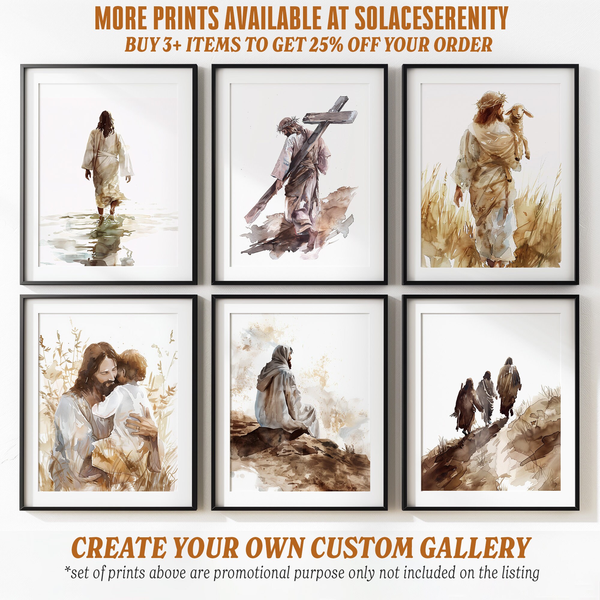 Minimalist Jesus Walks on Water Wall Art, Jesus Watercolor Print ...