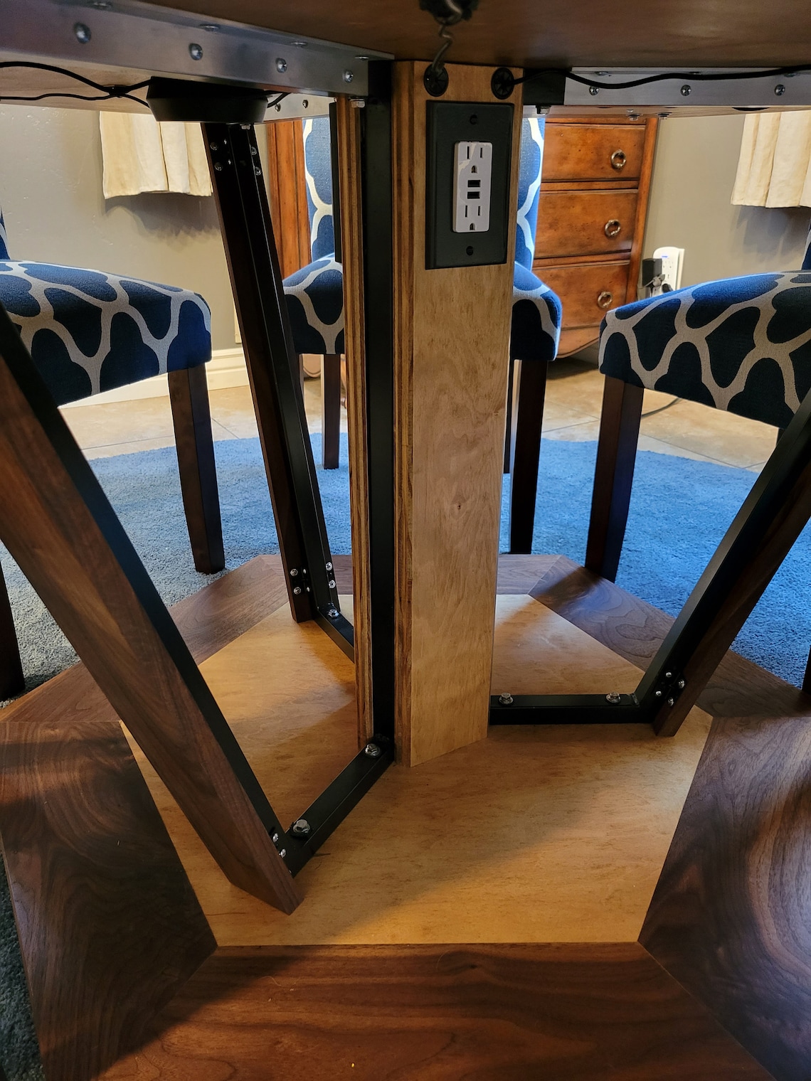 Hexagonal Gaming & Dining Table - Walnut and Maple - Etsy