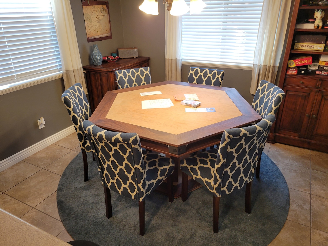 Hexagonal Gaming & Dining Table - Walnut and Maple - Etsy