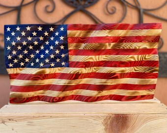 Carved American Flag - Etsy