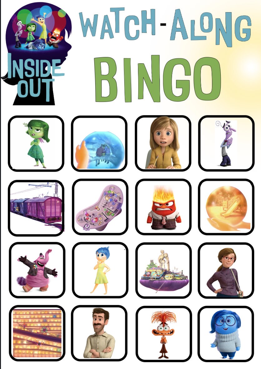 Inside Out Watch-along BINGO - Etsy