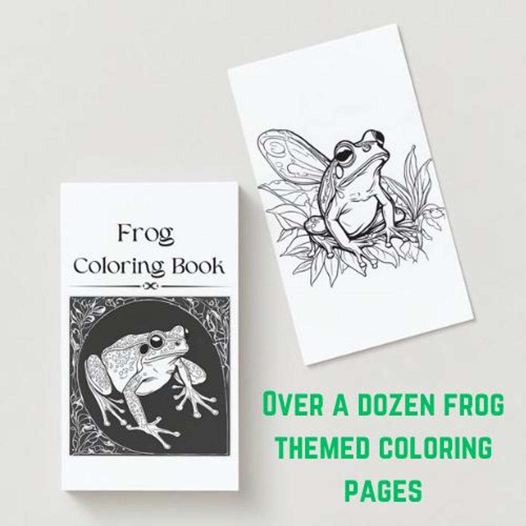 Frog Coloring Book- Over a Dozen Illustrations - Etsy