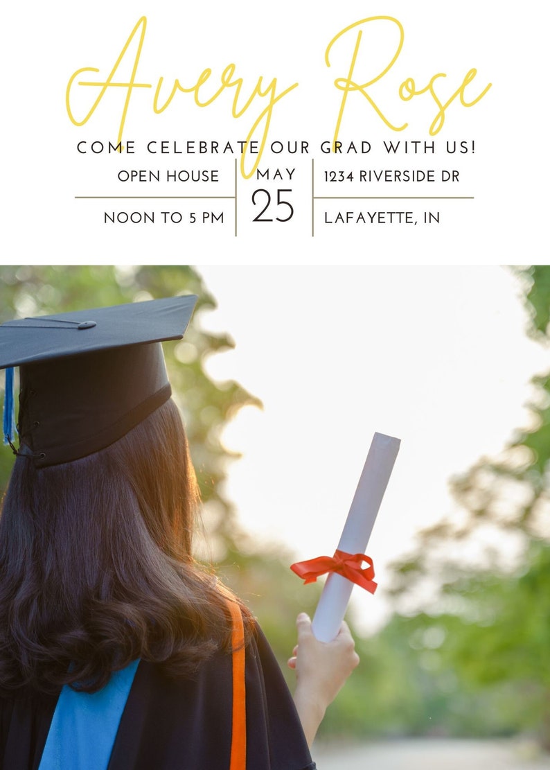Personalized Graduation Party Invite, Graduation Party, Open House ...