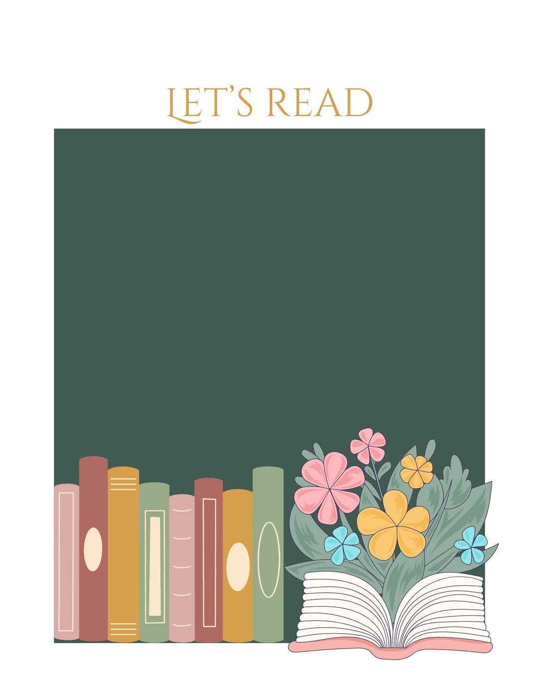 Reading Printable, Floral Reading Poster, Classroom Art Floral, Books ...