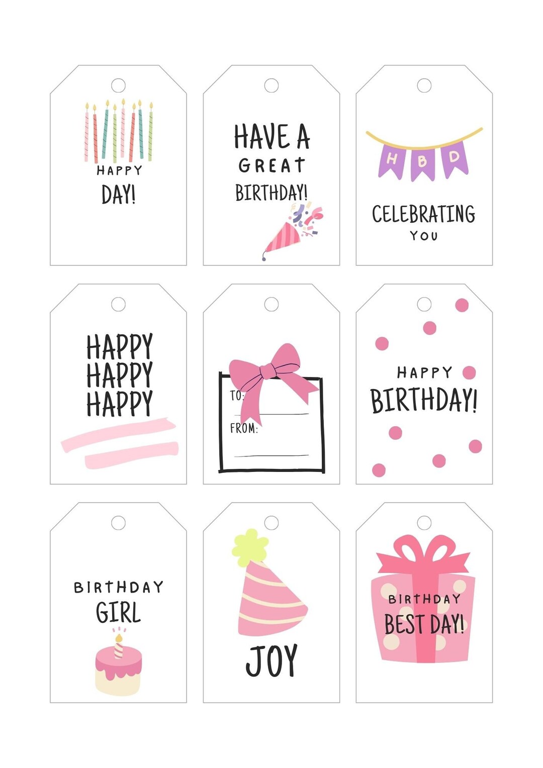 Birthday Gift Tags, Birthday Stationery, Birthday Fun, Birthday Party ...
