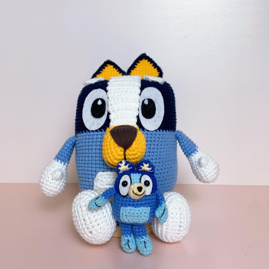 Crochet Cute Bluey, Handmade Bluey, Crochet Amigurumi Back to School ...