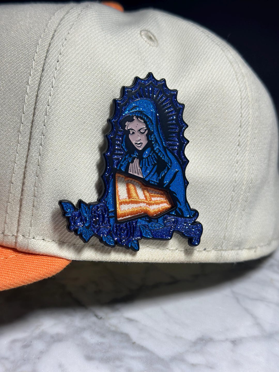 Mother Mary Fitted Hat Pin, New Era Pin, Snapback Pin, Hat Pin, Blue ...