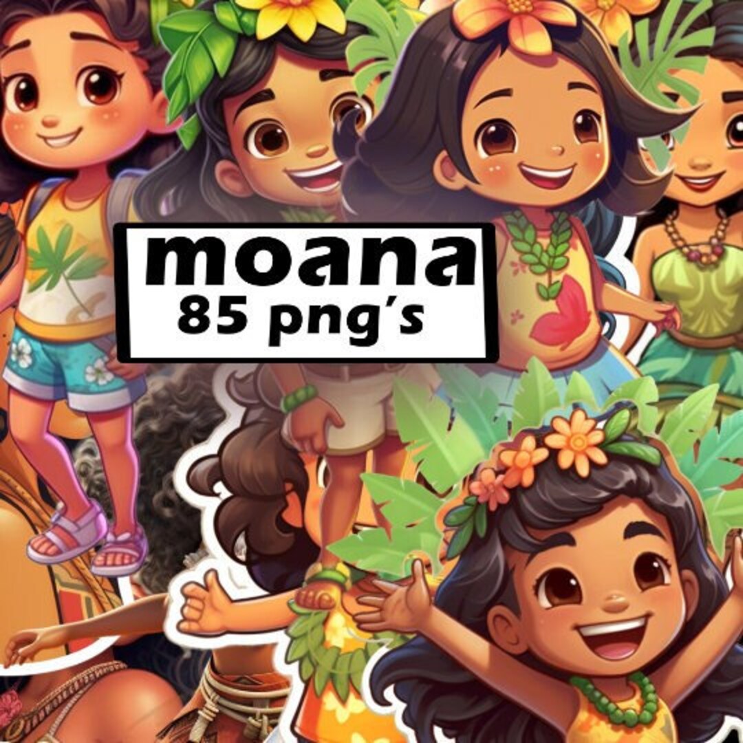 Moana Png Bundle Sticker Baby Moana Cake Topper Png Logo and Chracters ...