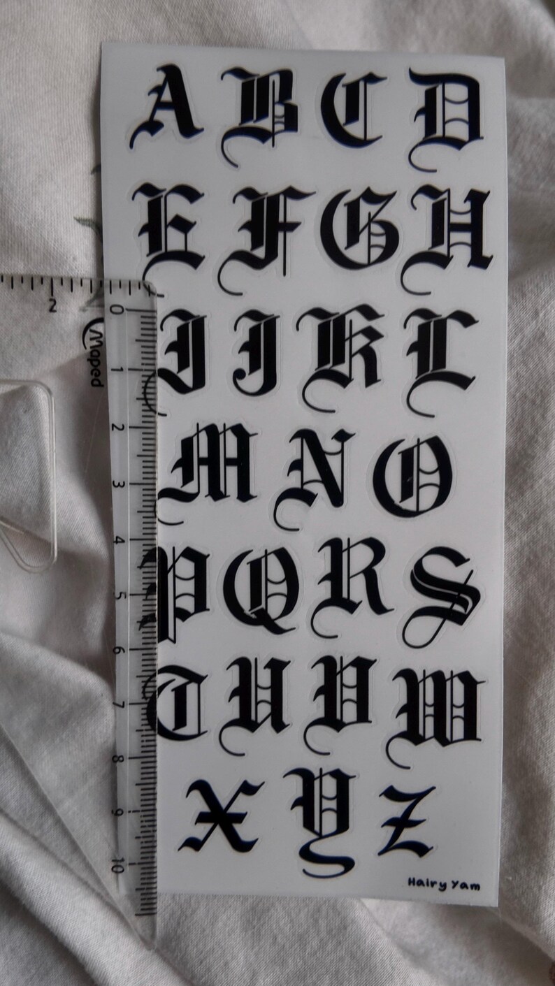 Blackletter | Old English Alphabet Stickers - Etsy