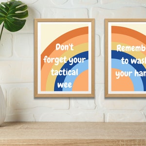 Cute Bathroom Reminders Tactical Wee and Wash Your Hands - Etsy