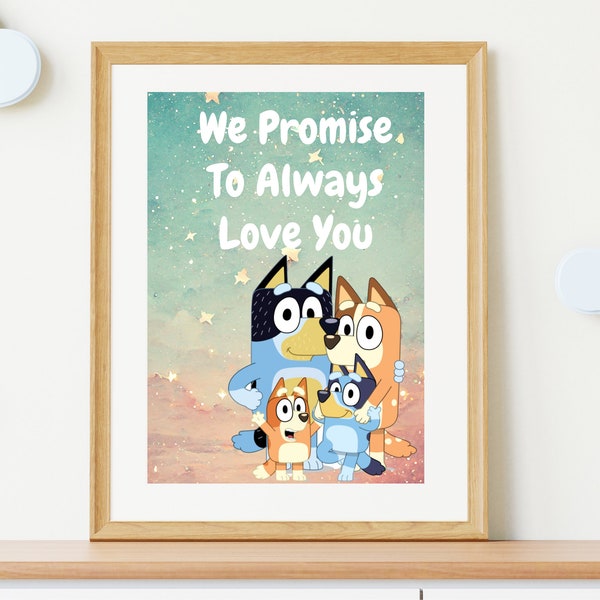 Bluey Kids Poster - Etsy Hong Kong