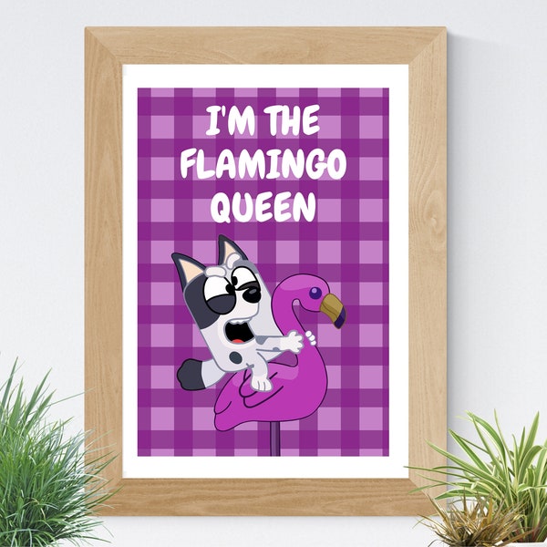 Bluey Flamingo Queen Decal - Etsy Canada