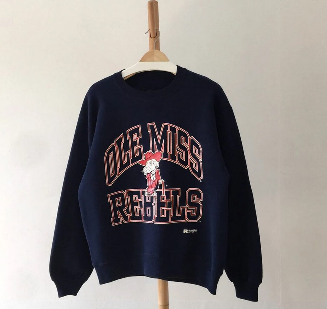 Vintage 90s Ole Miss Rebels University Crewneck Sweatshirt, Ole Miss ...