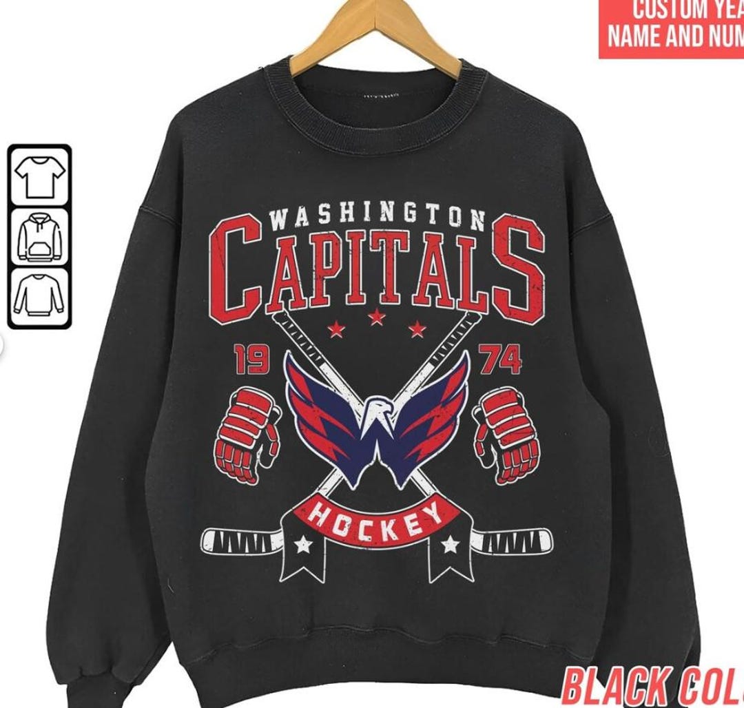 Washington Capitals Sweatshirt Crewneck, Vintage Capitals Shirt ...