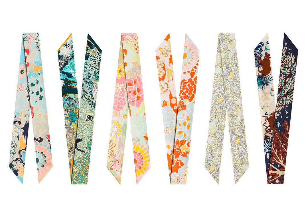 6 Pieces Hair Ribbon Scarf Set 47 Inches Long Fashion Ribbon Scarf for ...