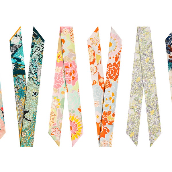 Silk Hair Ribbon Scarf - Etsy