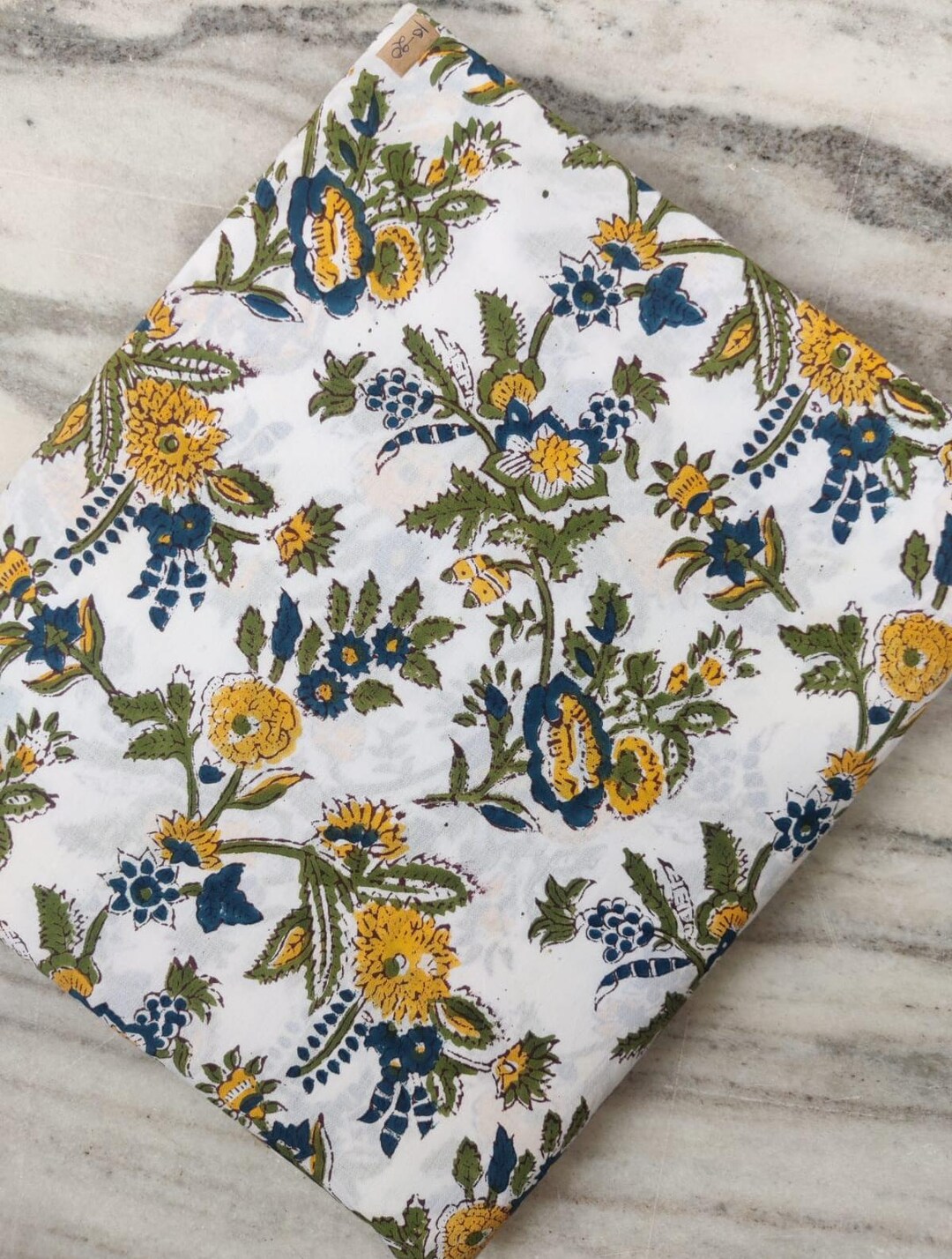 Floral Keri Design Soft Cotton Fabric, Indian Hand Block Print Fabric ...