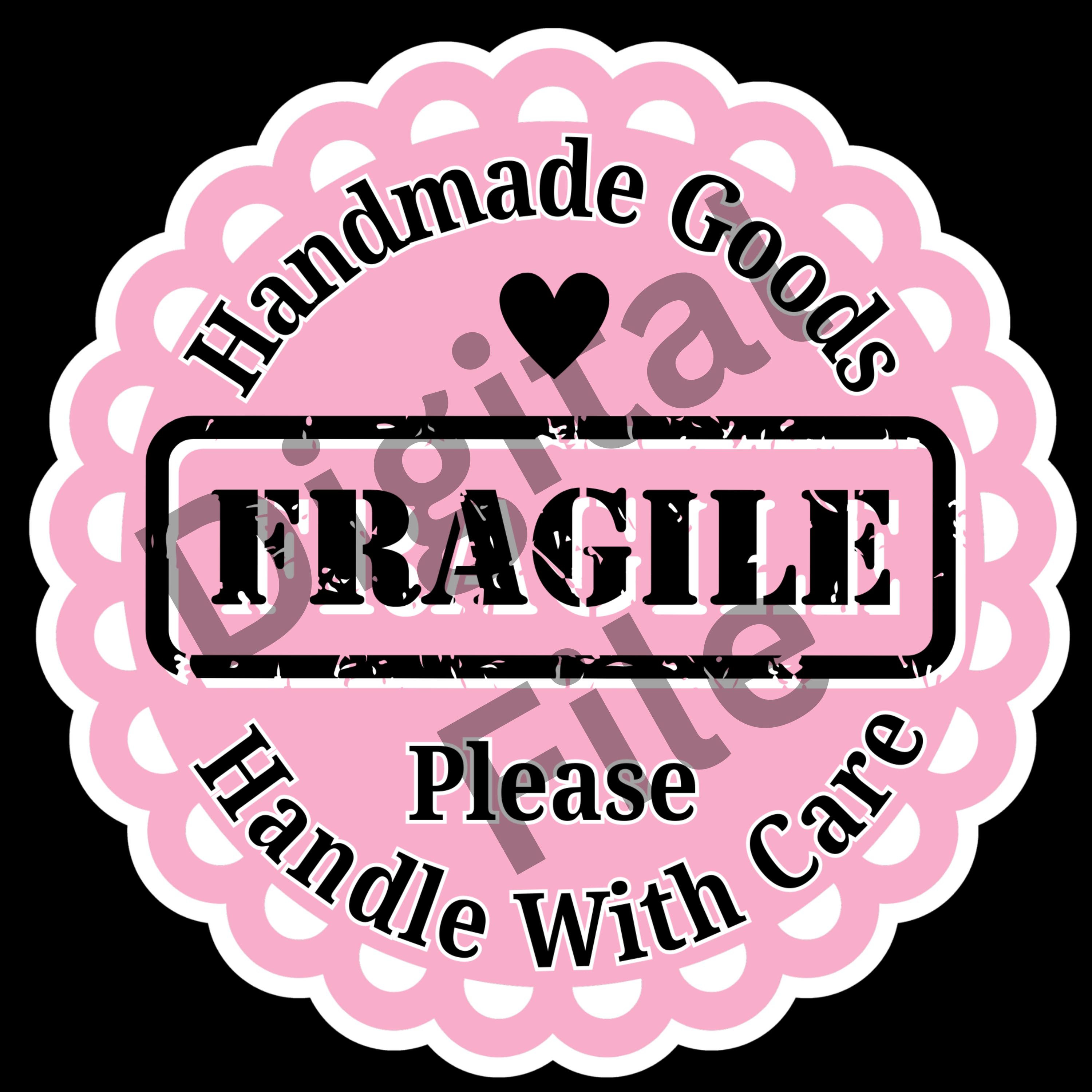 Fragile Sticker, PNG, Postage Label, Pink Fragile, Digital Fragile - Etsy